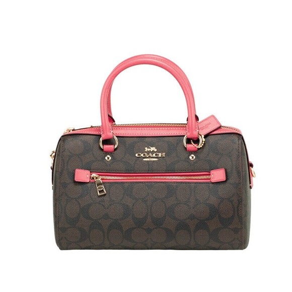 Coach | Bags | Coach Rowan Brown Watermelon Signature Medium Satchel ...